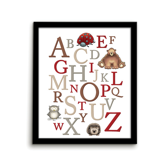 Woodland Colours Animal Alphabet Poster | 13 Five Creative