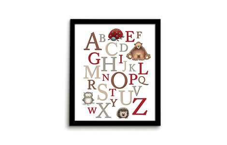 Woodland Colours Animal Alphabet Poster | 13 Five Creative